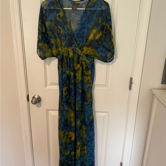 Fire Los Angeles | Dresses | Fire Los Angeles Blue And Yellow Maxi ...